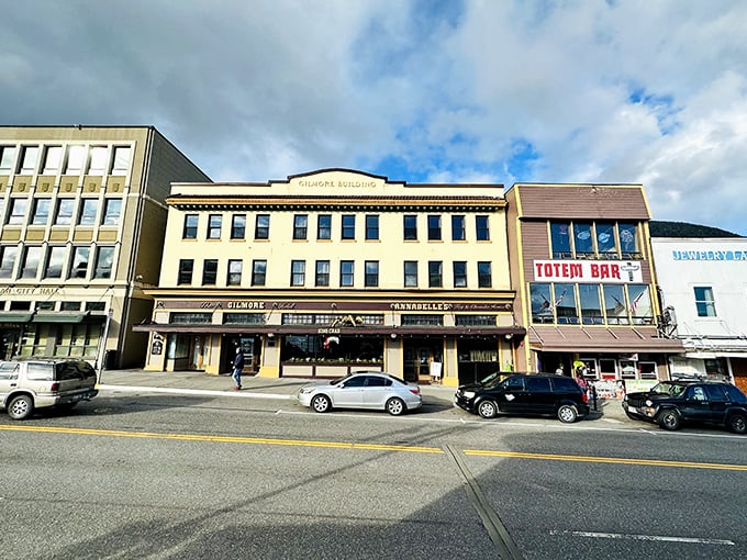 The stately Gilmore Building stands proudly on Ketchikan's Front Street, housing a seafood sanctuary that's been drawing devoted chowder pilgrims for decades.
