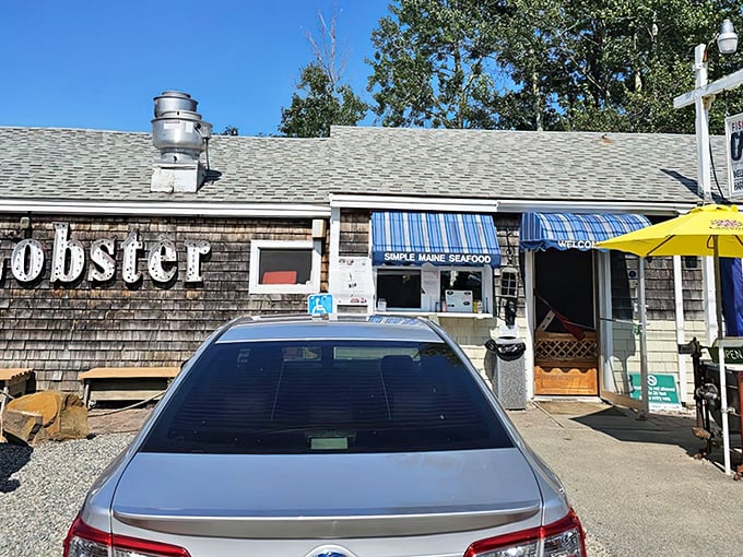 The unassuming cedar-shingled exterior of Fisherman's Catch&mdash;proof that the best seafood often hides in buildings that wouldn't make the cover of Architectural Digest.