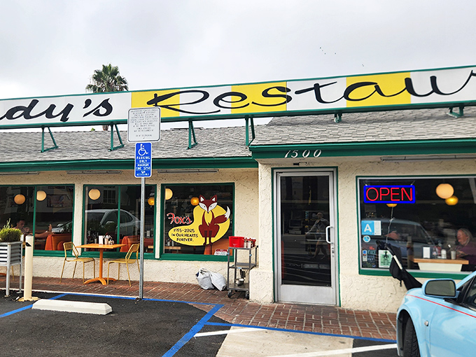 Cindy's iconic yellow sign beckons breakfast pilgrims to this unassuming Los Angeles treasure where morning magic happens daily.