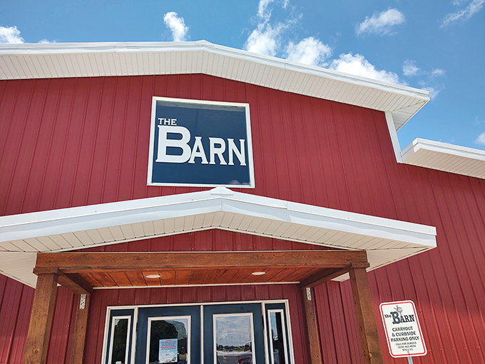 The classic red exterior of The Barn isn't just eye-catching&mdash;it's practically a beacon calling hungry travelers home to comfort food paradise.