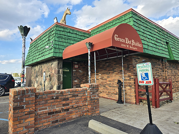 That green-shingled roof isn't just eye-catching &ndash; it's a beacon calling slider enthusiasts to their happy place.