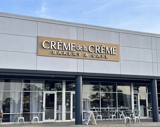 The sleek exterior of Cr&eacute;me de la Cr&eacute;me beckons like a culinary lighthouse in Columbus, promising delights that make even the most dedicated home cooks consider retirement.