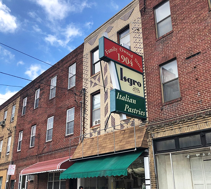 The iconic red, white, and green sign of Isgro Pastries has been beckoning sweet-toothed Philadelphians to this brick-fronted treasure since 1904. Italian pastry paradise awaits!