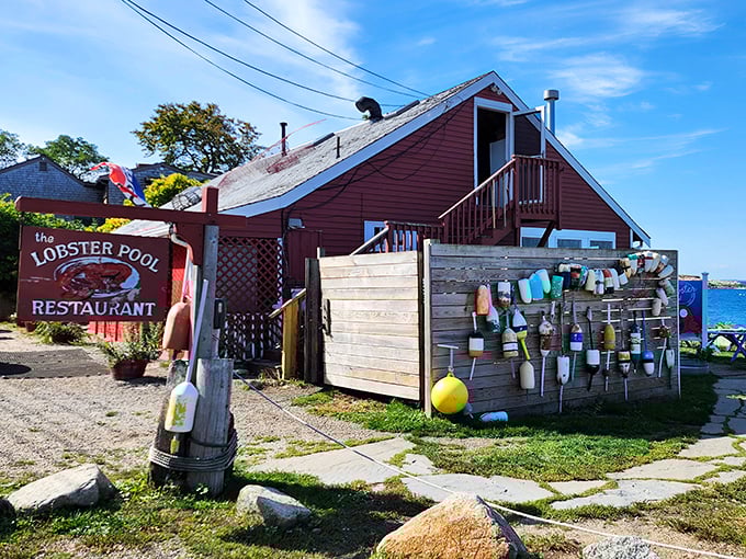 The weathered red exterior and colorful buoys tell you everything &ndash; this isn't about fancy tablecloths, it's about seafood that makes you forget your table manners.