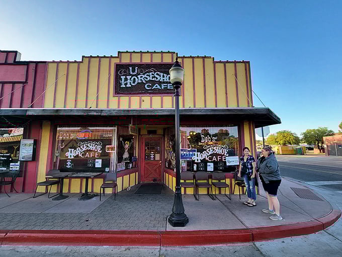 The Horseshoe Cafe's western-style facade stands proudly on Wickenburg's main street, a beacon of comfort food that's been drawing hungry travelers for generations.