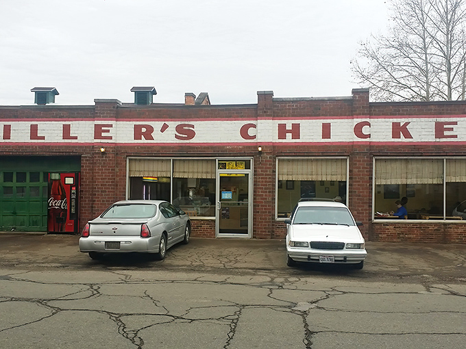 The iconic brick exterior of Miller's Chicken stands as a testament to substance over style – a culinary landmark that's been satisfying Athens appetites since 1977.