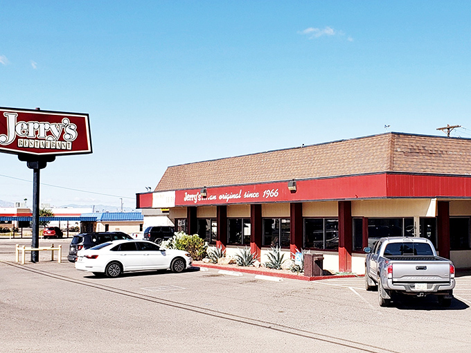 That classic roadside sign has been guiding hungry souls to breakfast nirvana since the Johnson administration. Some landmarks never need updating.