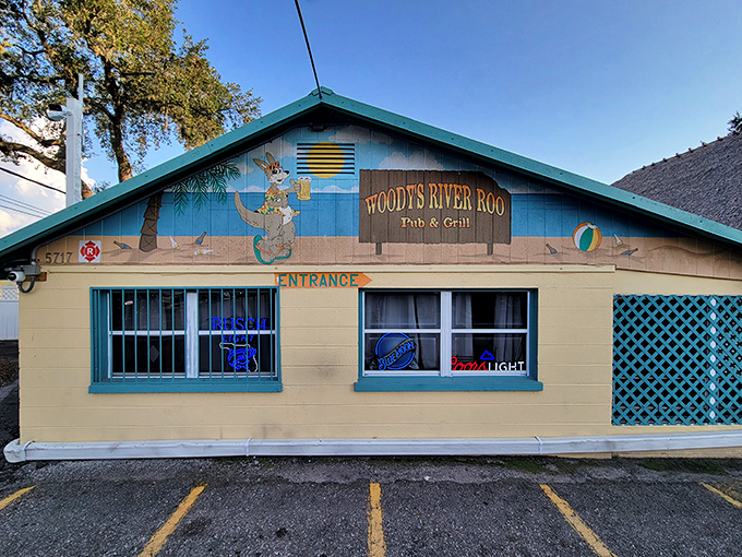 The entrance to paradise isn't pearly gates&mdash;it's this cheerful blue facade where river views and Reubens await hungry travelers.
