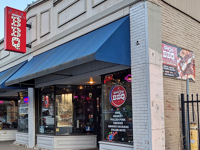 That unassuming storefront is your gateway to pulled pork paradise &ndash; don't judge this barbecue book by its cover.