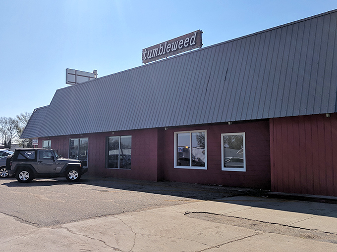The Tumbleweed's rustic red exterior might not scream "culinary destination," but Nebraska locals know better than to judge this breakfast haven by its cover.