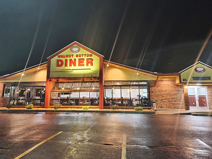 The Walnut Bottom Diner glows like a beacon in the night, promising comfort food salvation to hungry travelers and locals alike. A Pennsylvania roadside classic that doesn't need fancy frills to win your heart.