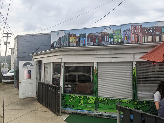 The colorful mural adorning Barb's Corner Kitchen isn't just decoration&mdash;it's a warm Pittsburgh welcome that promises comfort food magic awaits inside.