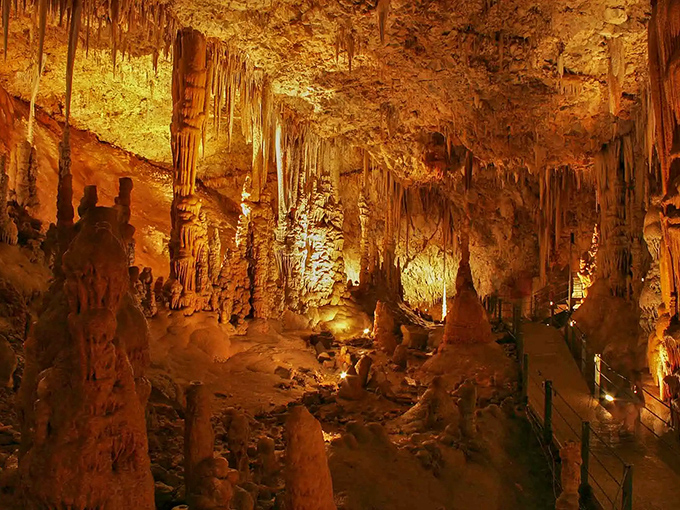Nature's own light show illuminates these ancient formations, creating a cathedral-like atmosphere that makes even atheists whisper "Oh my God."
