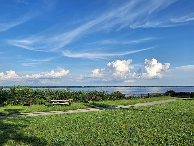 The winding riverside path at Fox Point invites you to wander aimlessly&mdash;the best kind of aimless there is. Delaware's secret waterfront therapy session awaits.