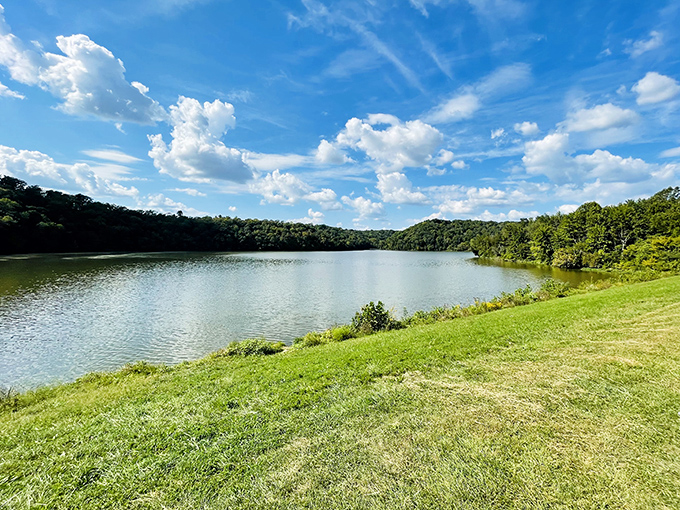 Mirror-like waters reflect Indiana's blue skies, creating a double dose of serenity that soothes even the most frazzled nerves.