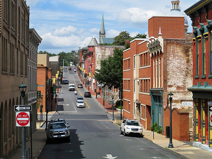 Staunton's downtown stretches before you like a living postcard &ndash; brick buildings standing proudly against blue skies, telling stories from another era.