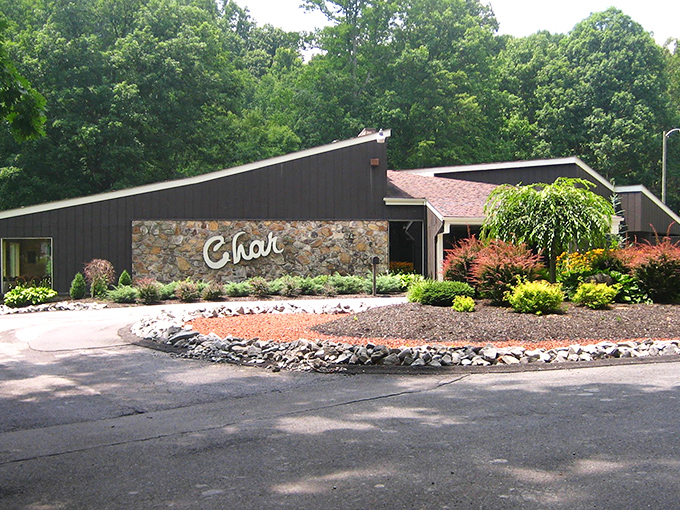 Summer greenery frames this Beckley landmark, where the unassuming exterior gives no hint of the seafood treasures awaiting within.