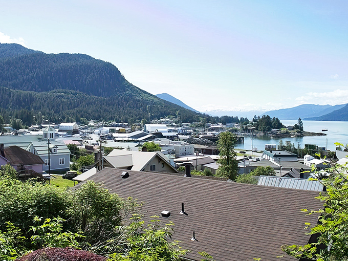 Wrangell's picture-perfect panorama looks like Mother Nature showing off. Mountains, water, and cozy homes nestled together in Alaska's version of a group hug.