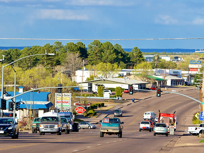 Downtown Show Low welcomes you with wide-open streets and that classic small-town charm where your retirement dollars stretch further than your last yoga class.