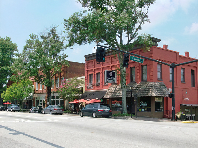 Downtown Madison looks like it was plucked straight from a Hollywood set designer's dream of small-town America. Those red brick buildings have stories to tell!