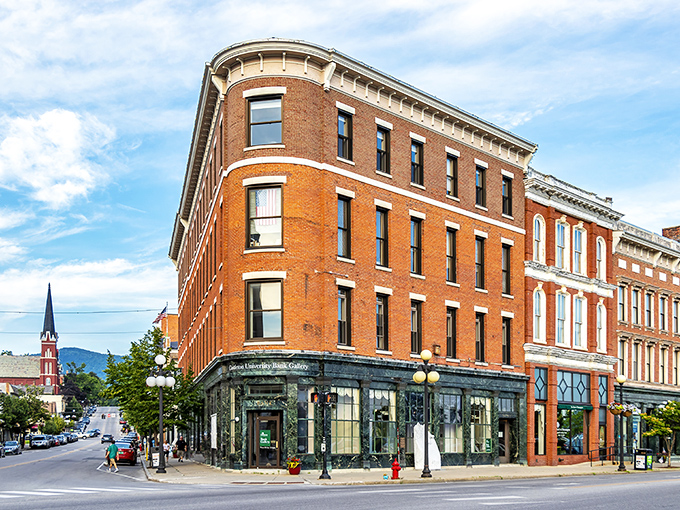 Downtown Rutland's historic architecture stands like a movie set where actual humans live their lives. The corner building practically begs you to come inside and discover its stories.