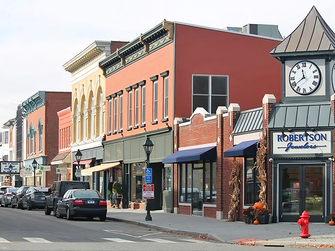 Bank Street's historic storefronts stand proud, where your dollar still means something and parking's actually free.