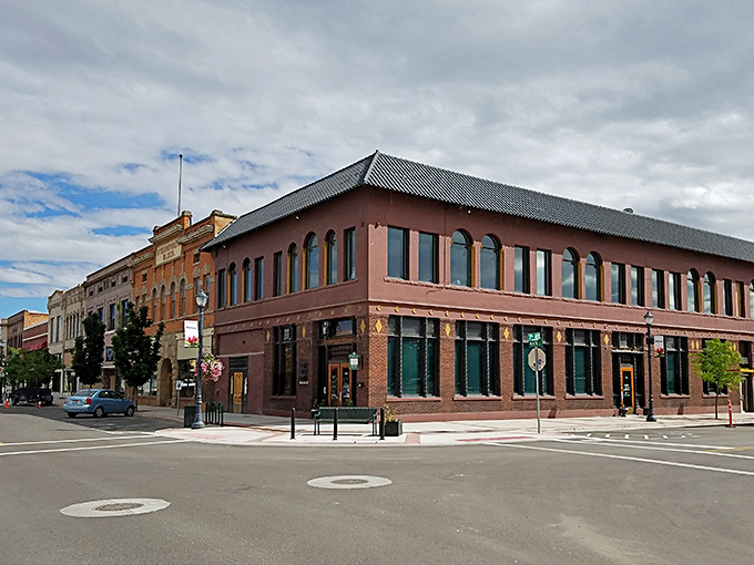 Historic brick buildings line Caldwell's downtown, where small-town charm meets modern amenities without the big-city price tag.