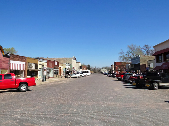 Broadway Street's brick-paved charm makes you want to slow down, park, and explore every single storefront.