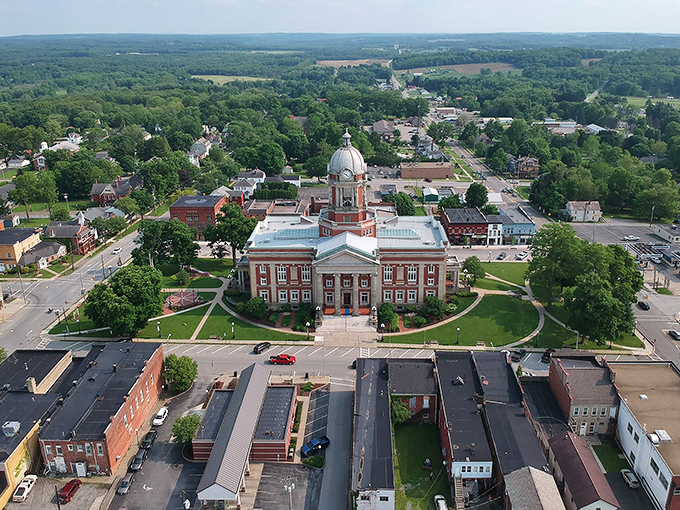 Mercer's main street captures that perfect small-town vibe where traffic jams involve three cars and everyone still waves at each other.