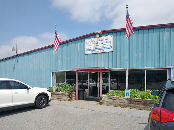 The unassuming blue exterior of Old Glory hides a universe of treasures inside &ndash; like finding the Tardis of antiques in Frederick, Maryland.