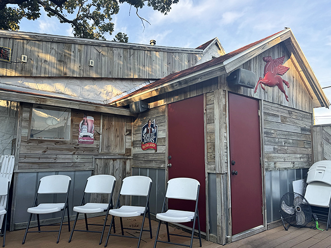 The weathered wooden exterior with that iconic red Pegasus sign isn't trying to impress you&mdash;until you taste what's inside.