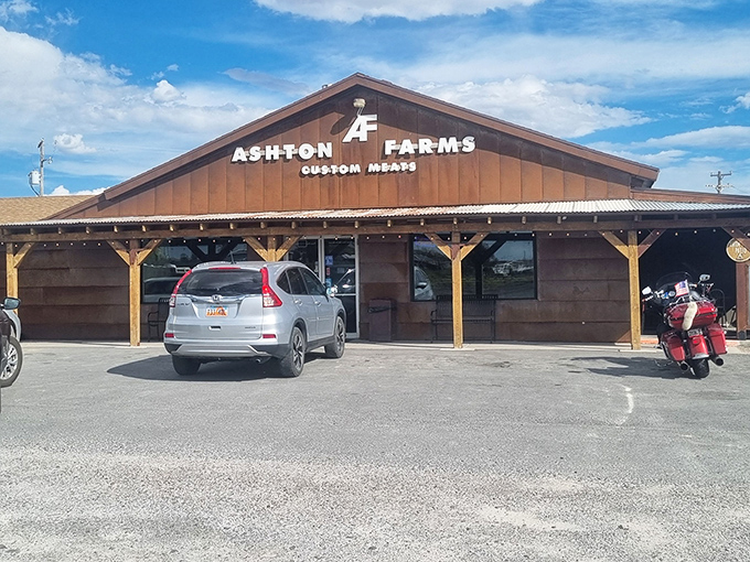 That rustic wooden exterior isn't just for show &ndash; it's your first clue that serious burger business happens here.