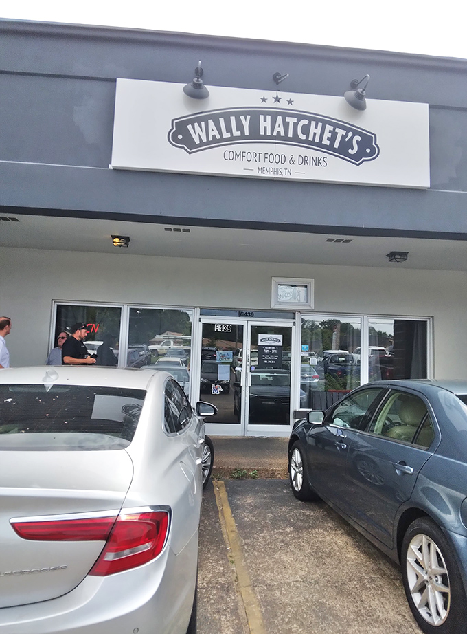 The unassuming strip mall exterior hides breakfast magic inside, proving great food doesn't need fancy architecture to thrive.