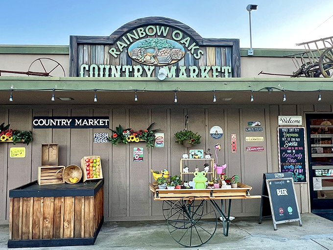 The unassuming exterior of Rainbow Oaks Restaurant stands like a culinary oasis in Fallbrook, promising comfort food treasures for those wise enough to stop.