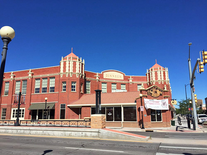 Wyoming's Rib & Chop House stands proudly in downtown Cheyenne, its distinctive brick architecture promising culinary adventures within.