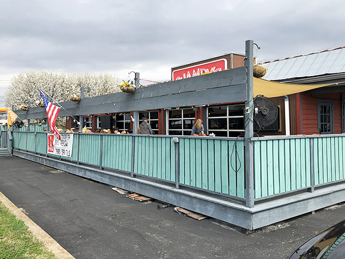 Champy's distinctive turquoise patio fence welcomes diners to enjoy Southern comfort food in this unpretentious Murfreesboro treasure.