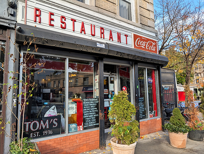 The iconic red "RESTAURANT" sign has beckoned hungry New Yorkers to this Brooklyn institution since 1936. Some landmarks don't need fancy facades to become legendary.