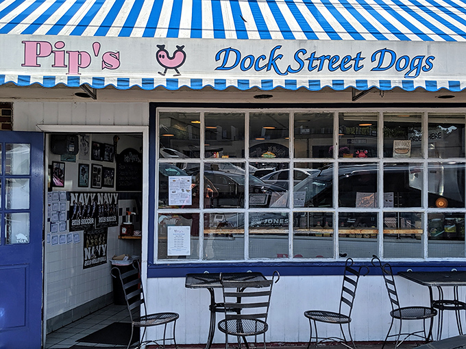 The blue and white striped awning of Pip's isn't just charming&mdash;it's a beacon for hungry souls wandering Annapolis in search of honest-to-goodness comfort food.