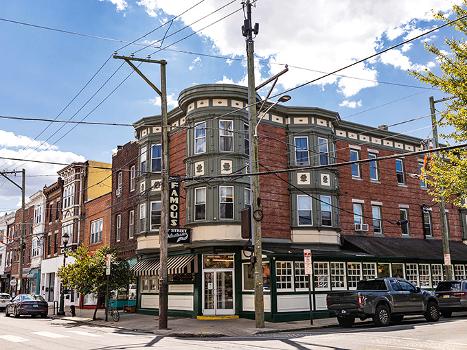 The corner of 4th and Bainbridge Streets houses this Philadelphia institution, where the brick exterior whispers promises of delicatessen delights waiting inside.