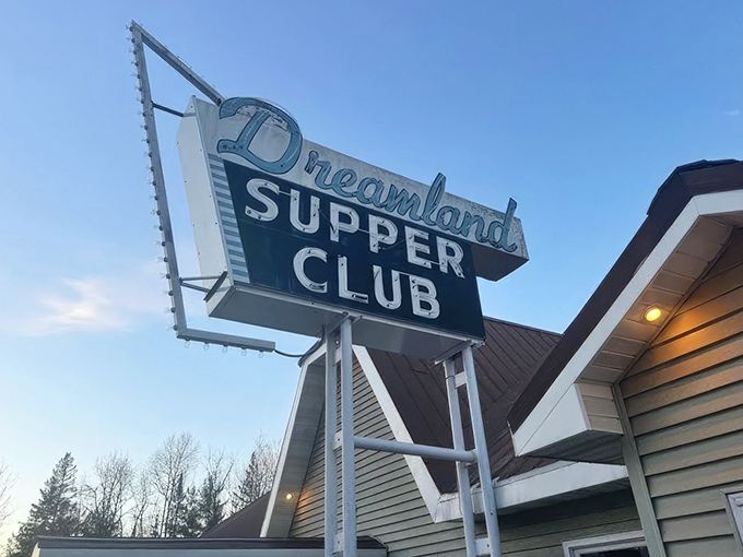 Motorcycles parked outside Dreamland's stone and timber entrance &ndash; because even Harley riders know where to find Wisconsin's most mouthwatering ribs.