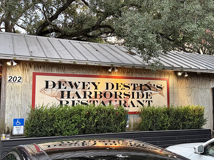 The unassuming wooden exterior of Dewey Destin's Harborside is like a treasure map&mdash;X marks the spot where seafood dreams come true. 