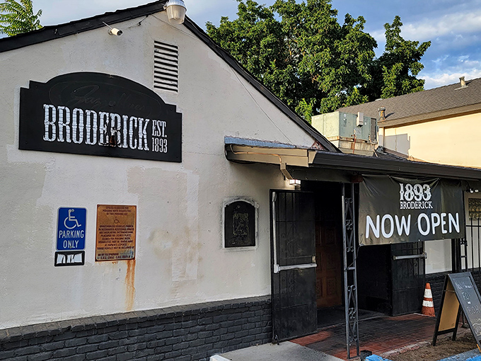 The unassuming exterior of 319 Broderick belies the culinary magic happening inside. Like finding a secret level in a video game, but with lamb burgers.