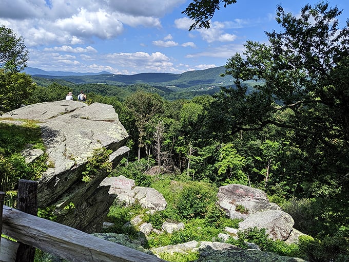 Nature's observation deck: Raven Rock's ancient platform offers layers of blue-tinged mountains stretching endlessly toward the horizon.