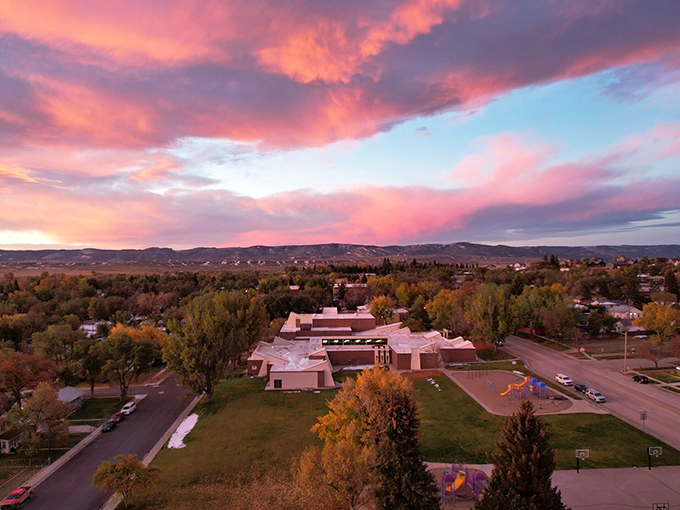 Those Wyoming sunsets paint the sky like nature's own masterpiece &ndash; no filter needed for this small-town magic.