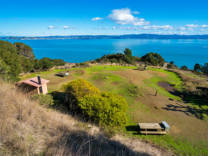 Nature's picnic spot with million-dollar views. This hilltop clearing offers panoramic vistas that make even a simple sandwich taste like five-star cuisine.