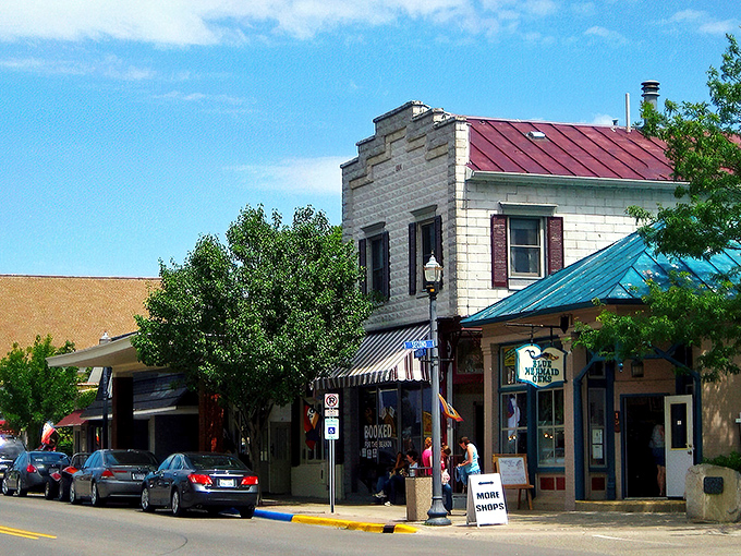 Downtown Pentwater looks like it was designed by someone who actually understands what "charming" means &ndash; not a corporate focus group.