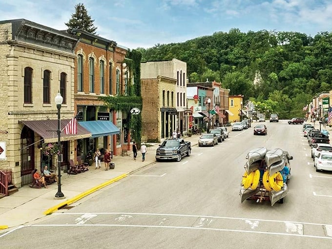 Main Street Lanesboro doesn't just preserve history&mdash;it lives it. The vibrant storefronts and kayaks in tow tell you exactly what kind of day you're in for.