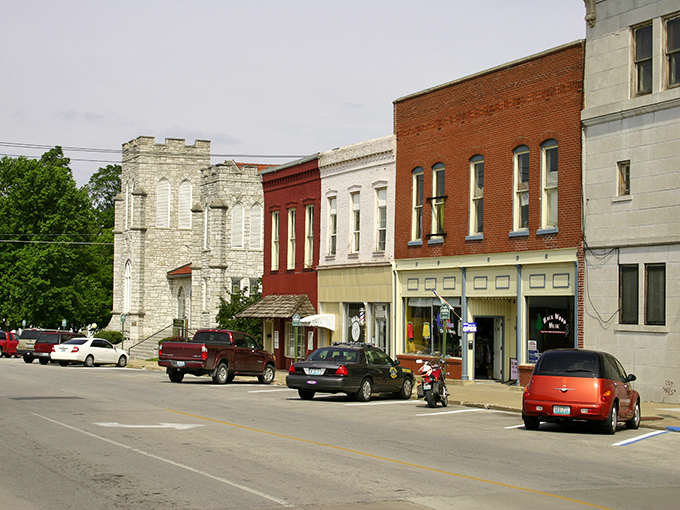 Downtown Boonville's historic facades tell stories spanning two centuries, where brick buildings house modern businesses while preserving their architectural soul.
