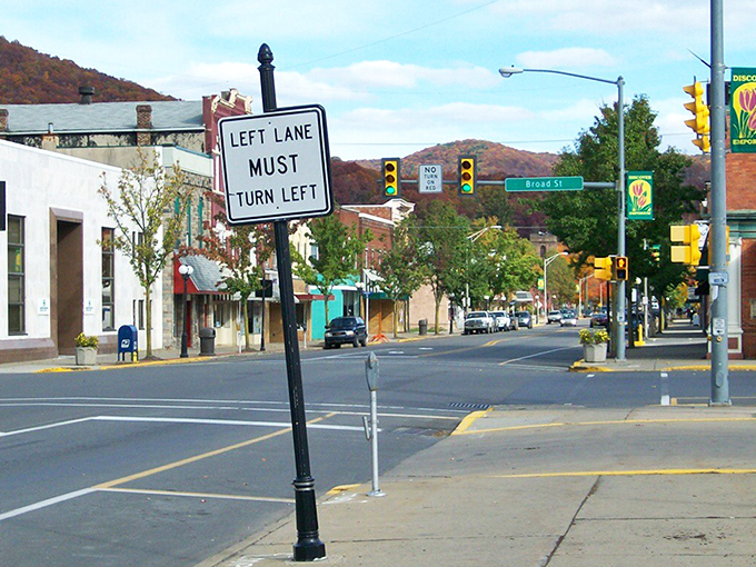Downtown Emporium welcomes you with classic small-town charm, where the fall foliage creates a backdrop worthy of a Norman Rockwell painting.