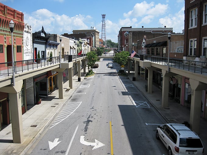 Morristown's unique overhead sidewalks, known as the SkyMart, offer a second-story perspective of downtown that makes window shopping feel like a small-town adventure.